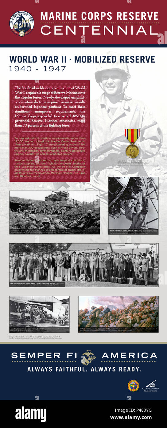 Panel three of a six-panel set of pull-up panels created for the Marine ...