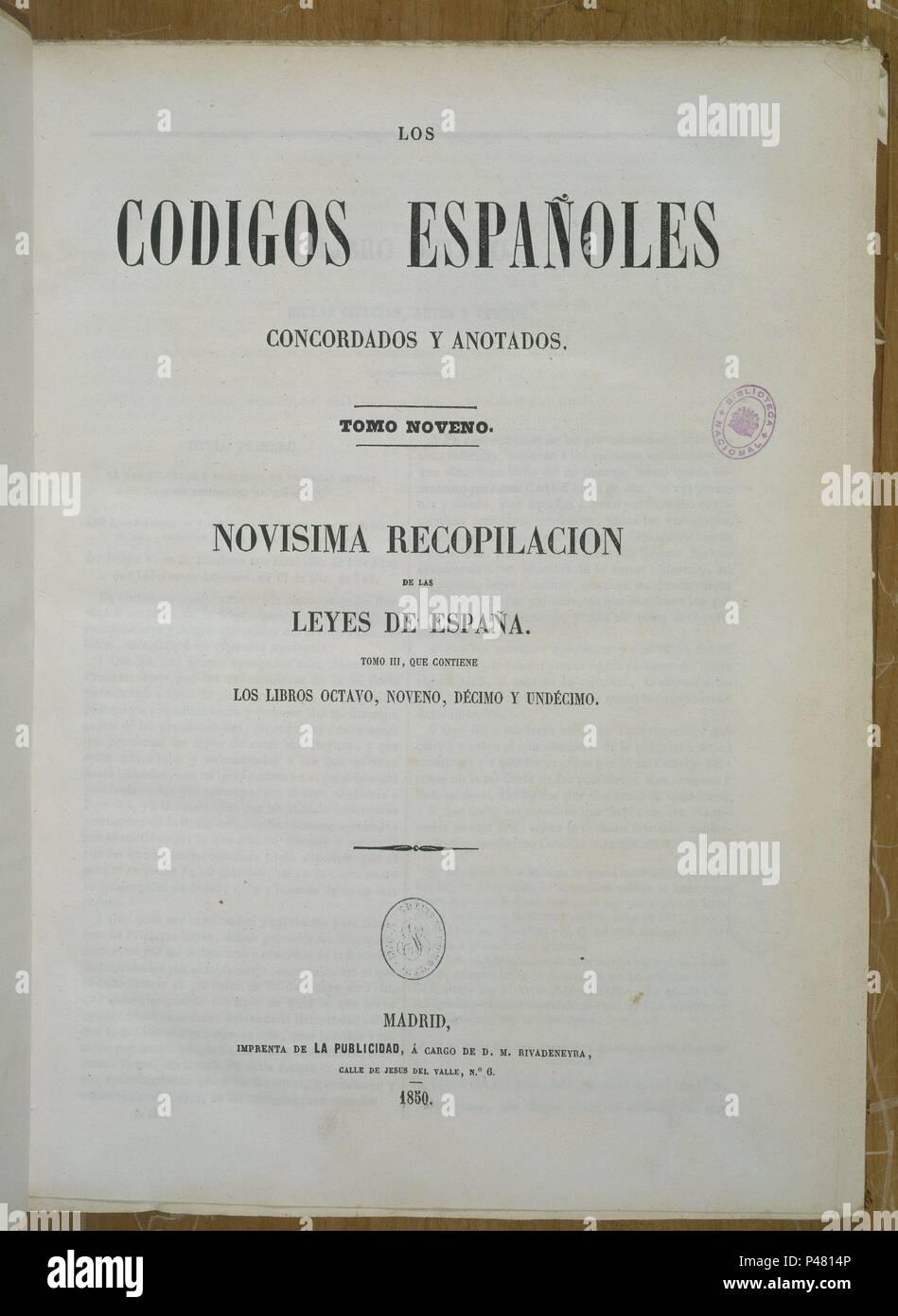 LOS CODIGOS ESPAÑOLES CONCORDADOS Y ANOTADOS-T 9-PORTADA. Location ...