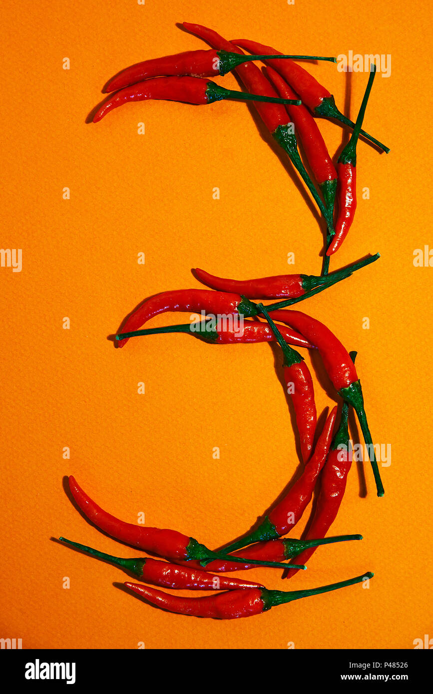 Chillies top angle view hi-res stock photography and images - Alamy