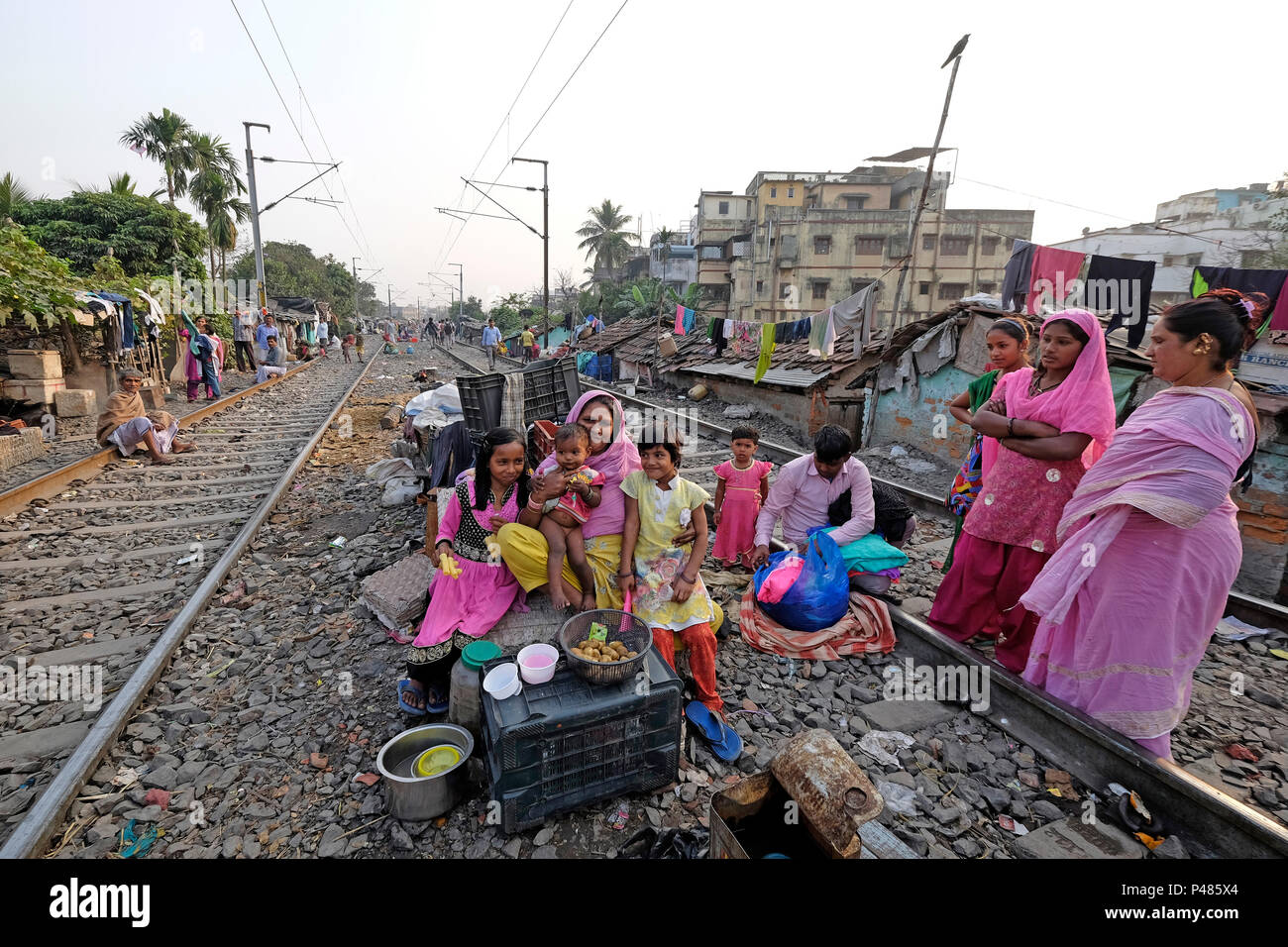 India, Kolkata, Park Circus slum Stock Photo - Alamy