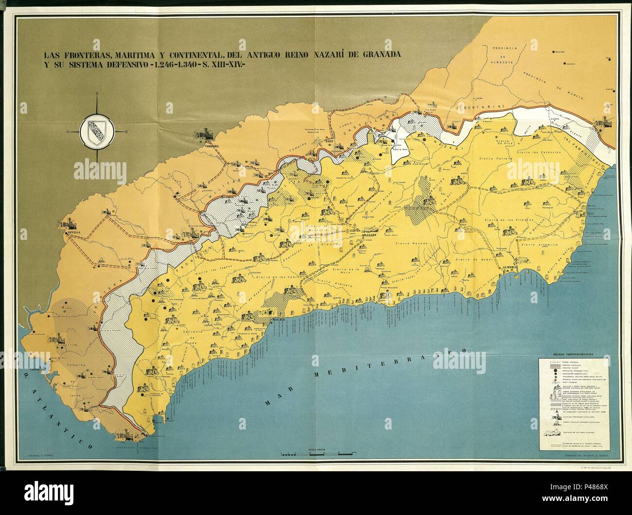 MAPA DEL SISTEMA DEFENSIVO Y FRONTERAS DEL REINO NAZARI ENTRE 1246/1340 ...