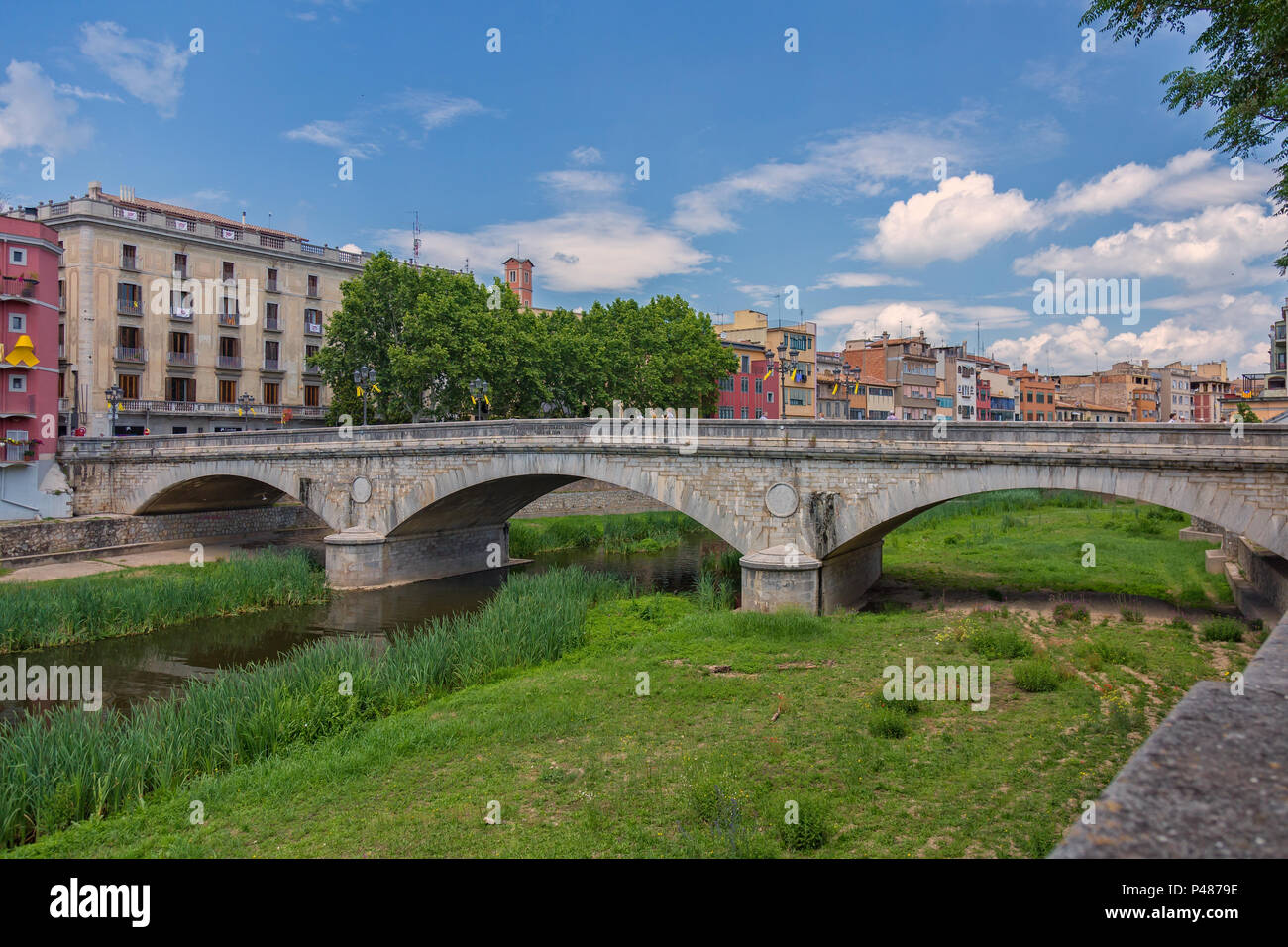 Nice water landmark in a spanish town Gerona Stock Photo - Alamy
