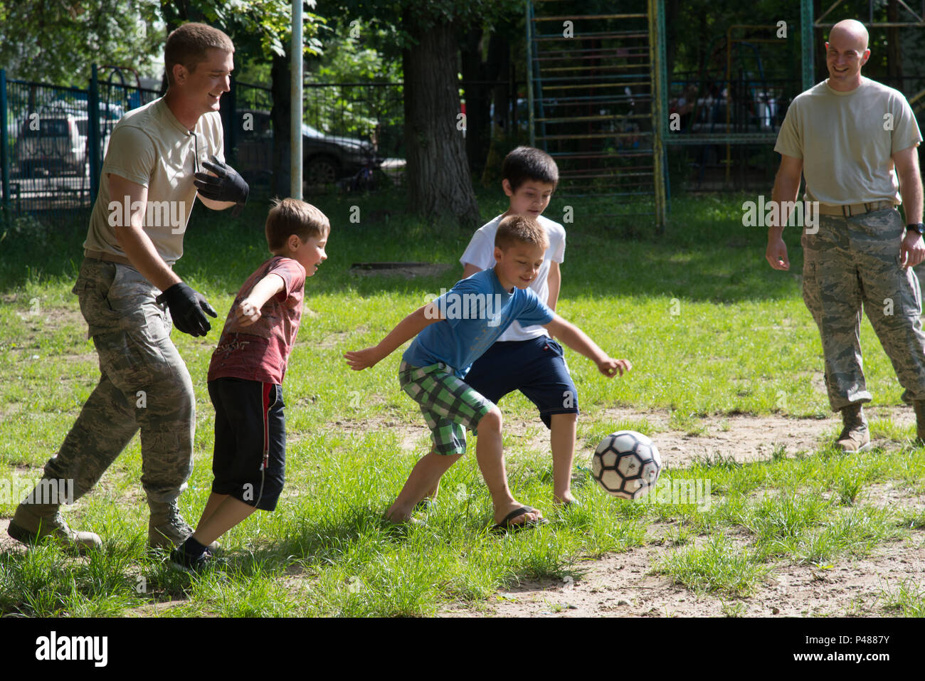 U.S. Air Force Staff Sgt. Lucas Feilmeier (left) and Master Sgt. Jamey ...