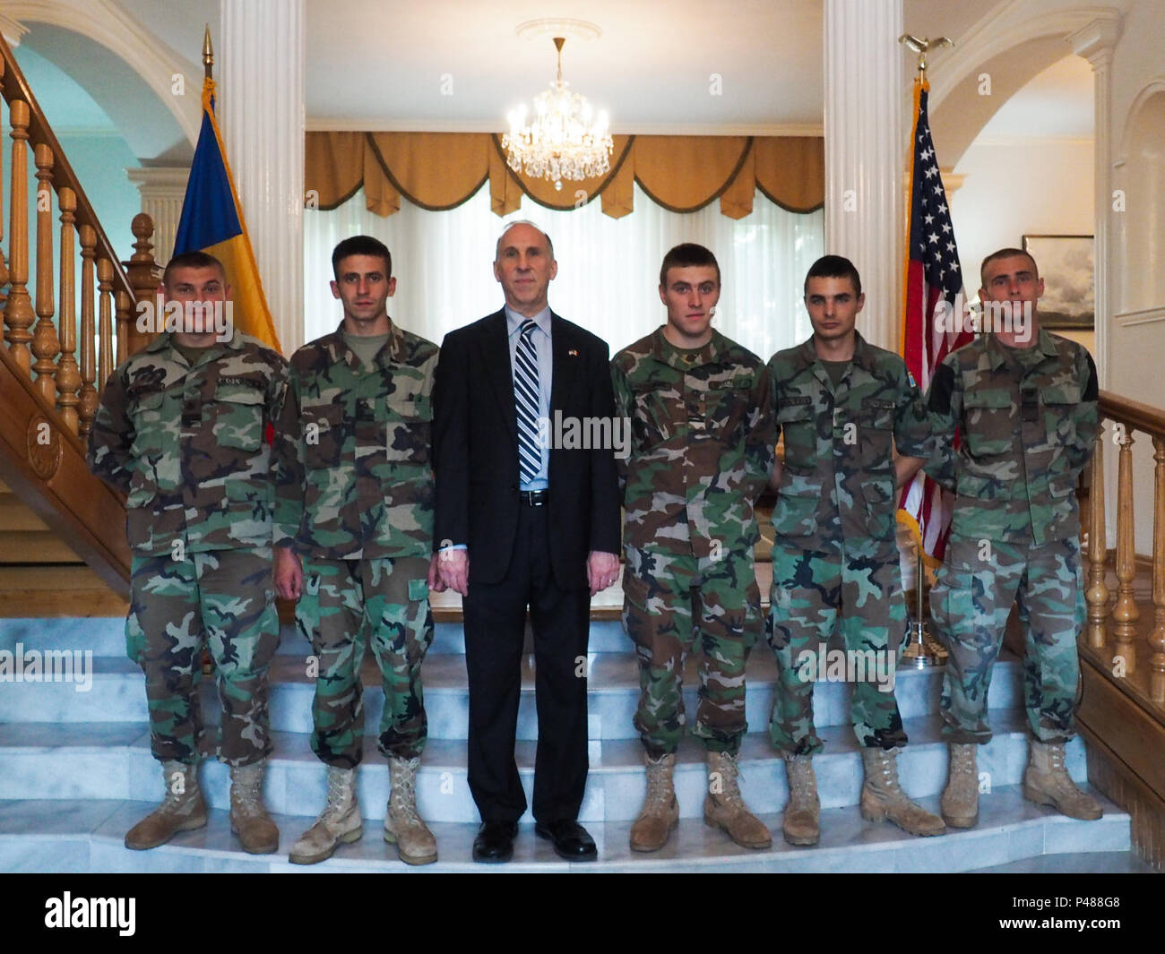 James Pettit (center), U.S. Ambassador to the Republic of Moldova, and ...