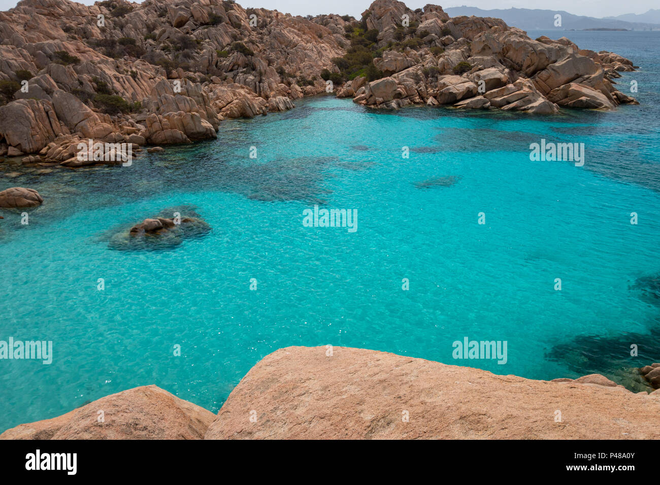 No people at beautiful Cala Coticcio on the Italian island of Caprera ...