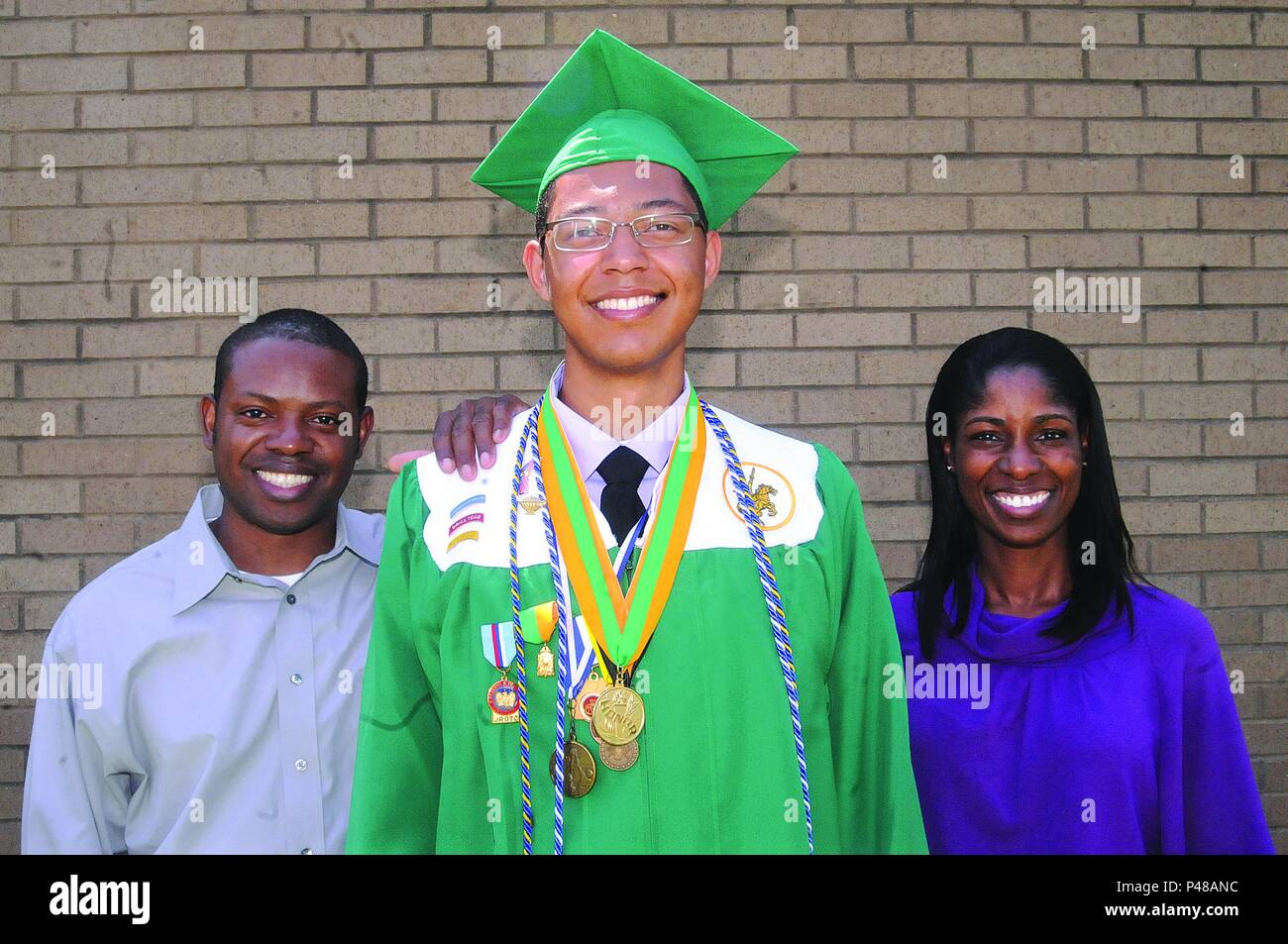 West Point-bound Joseph Harding, posing with his parents Damian and ...