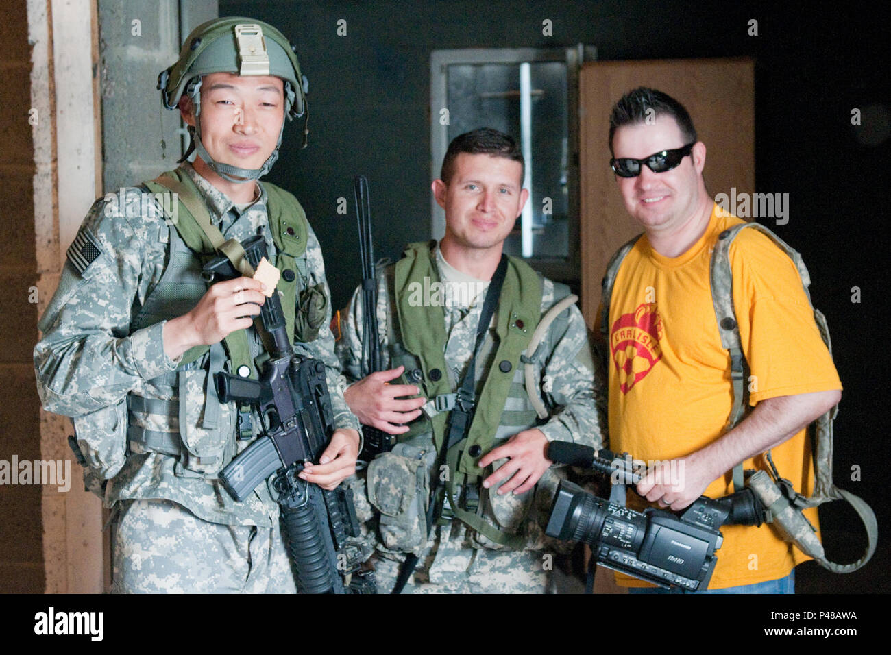 Spc. Zachary Polka, broadcast journalist with the 100th Mobile Public ...