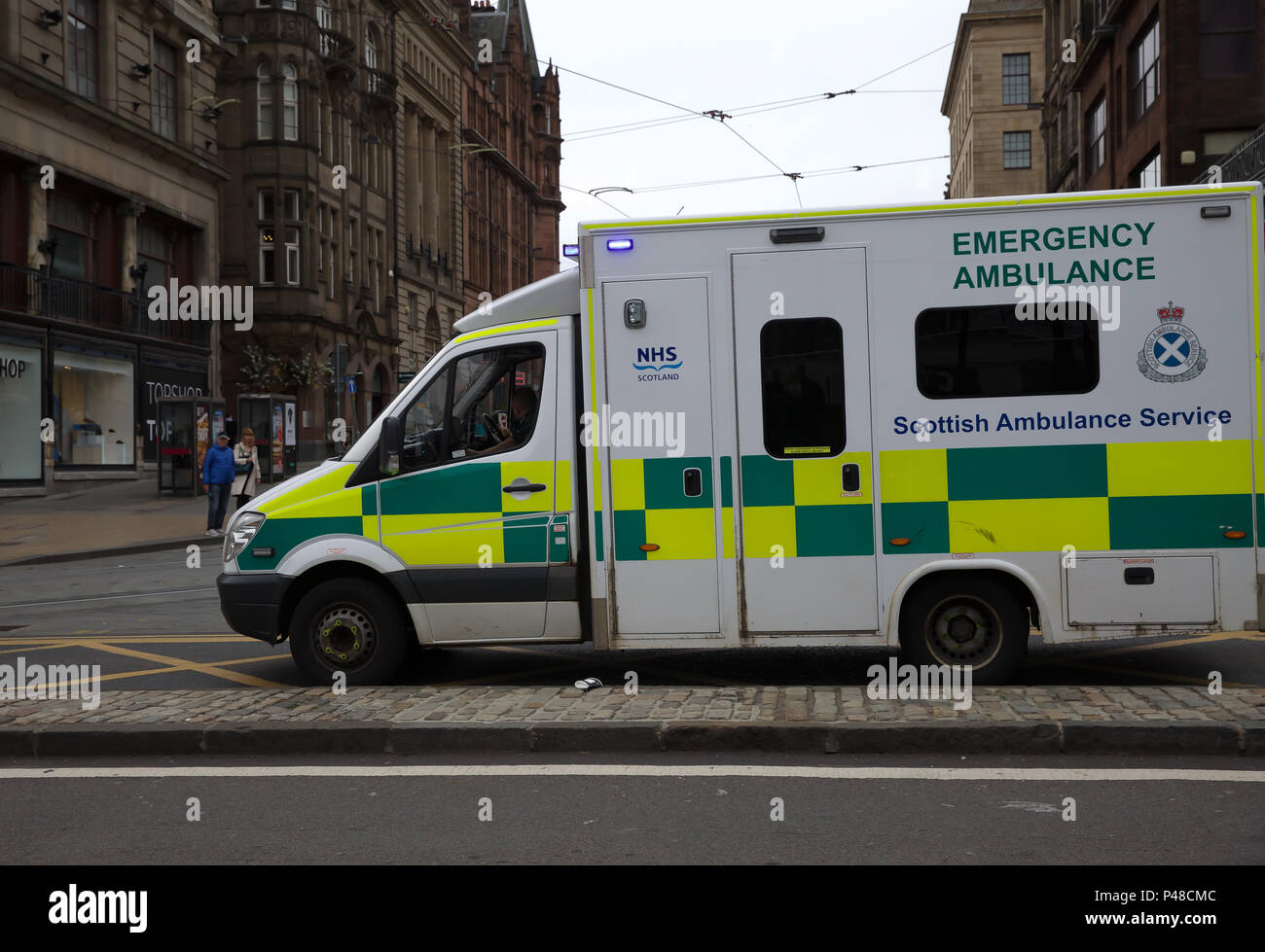 Scottish Ambulance Service ambulance in Edinburgh Scotland Stock Photo ...