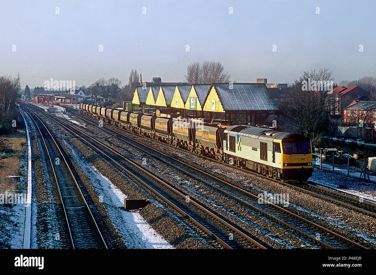 A class 60 diesel locomotive number 60099 working a train of Bardon ...