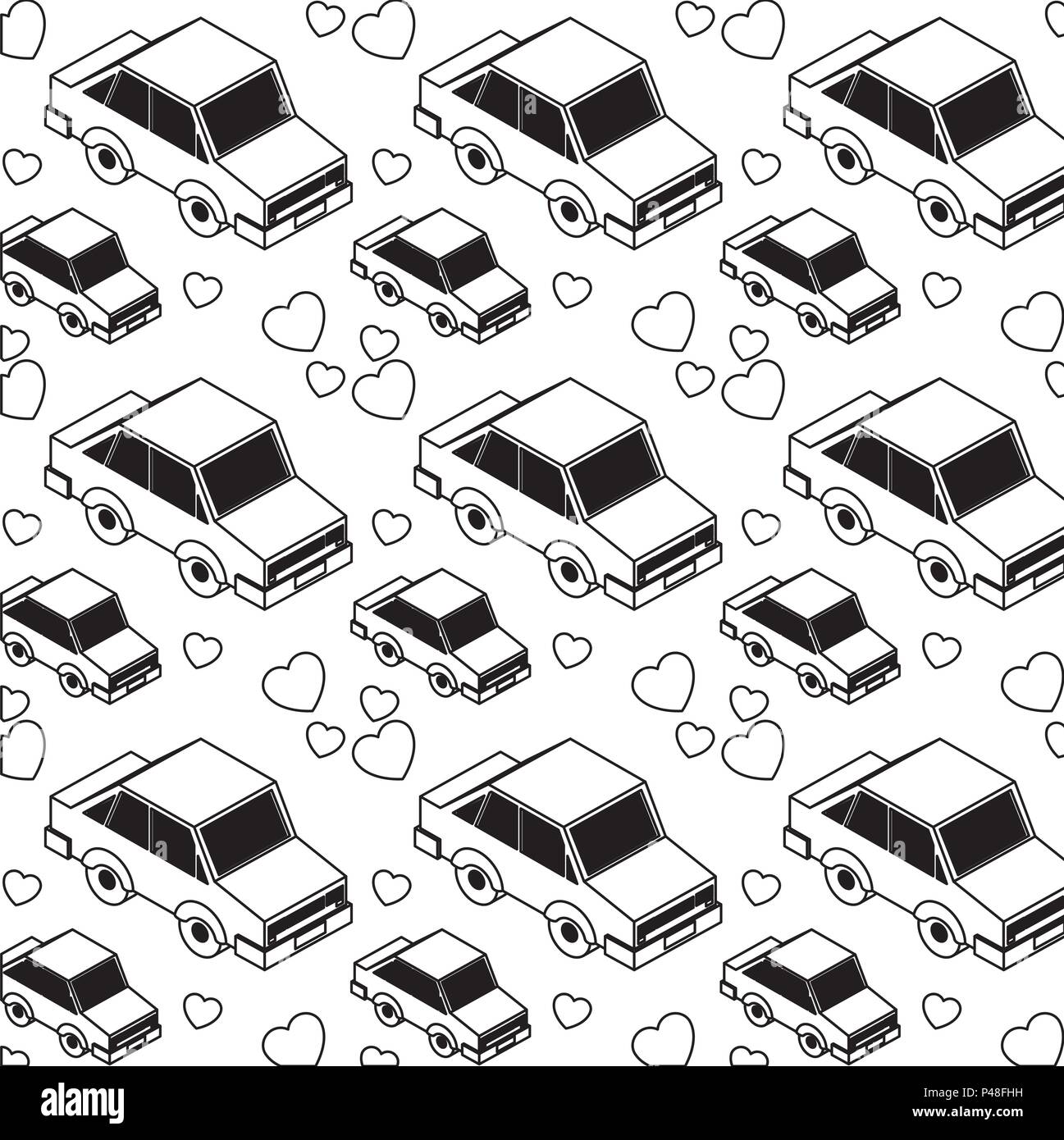 sedan car isometric pattern Stock Vector Image & Art - Alamy