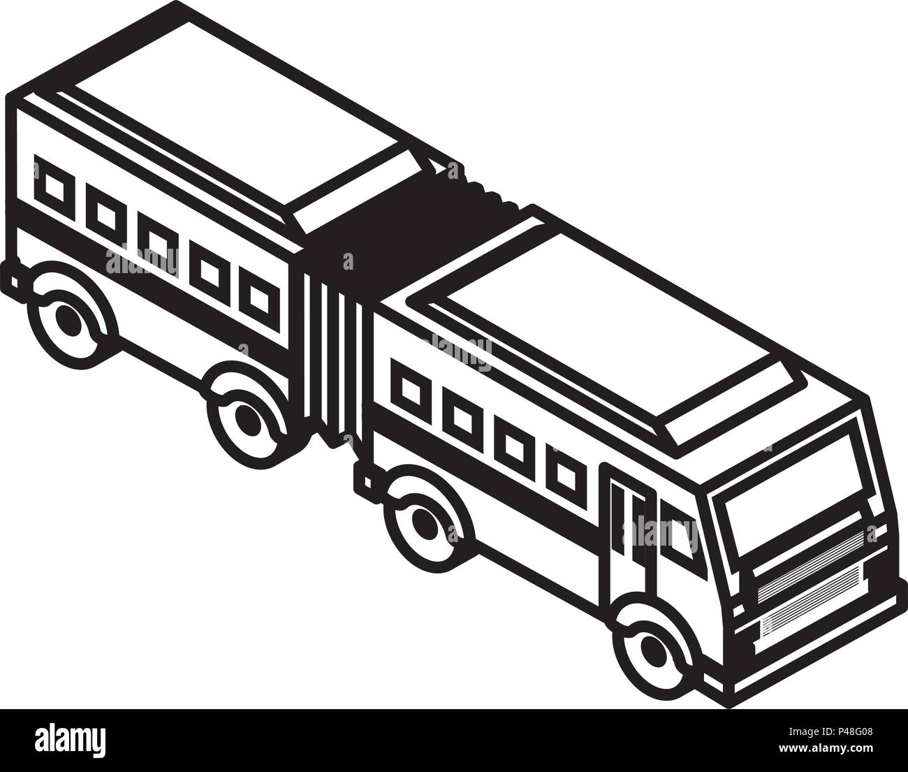 articulated bus transport isometric icon Stock Vector Image & Art - Alamy