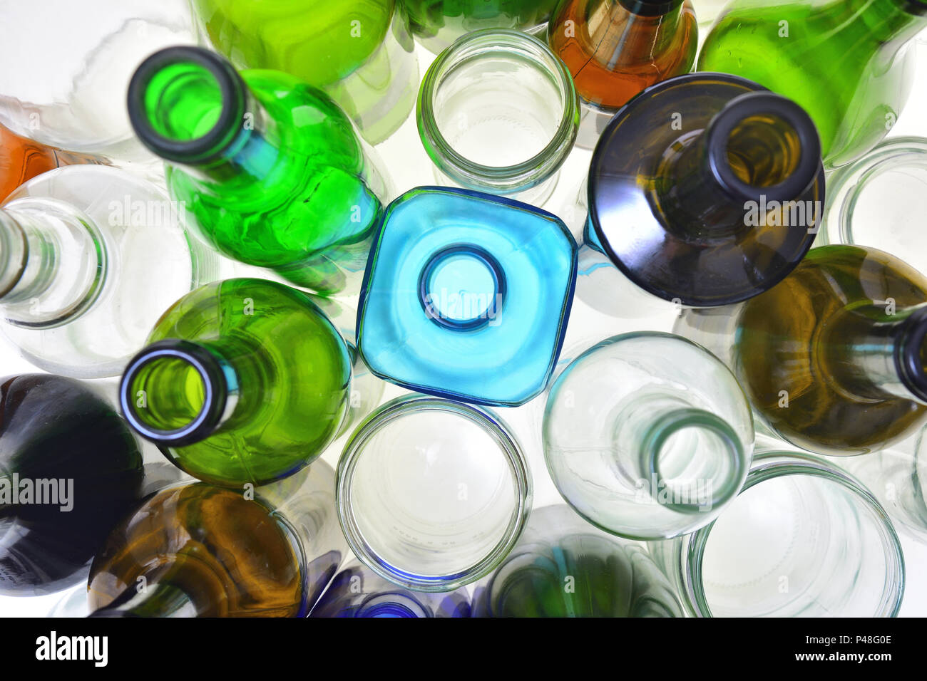 Bottles recycling top view glass wine hi-res stock photography and ...