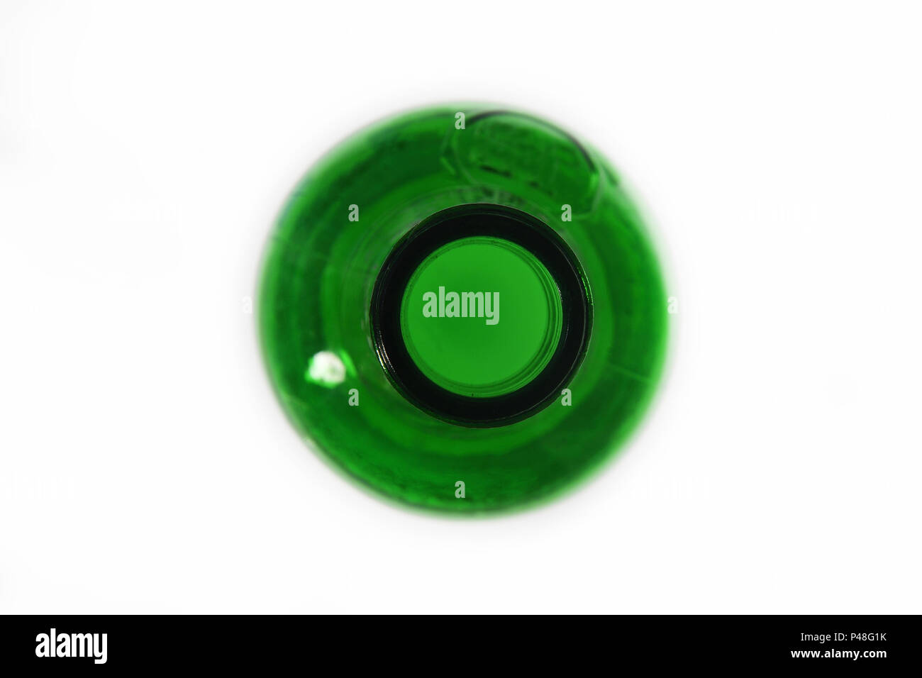 top view of a bottle on white background Stock Photo - Alamy