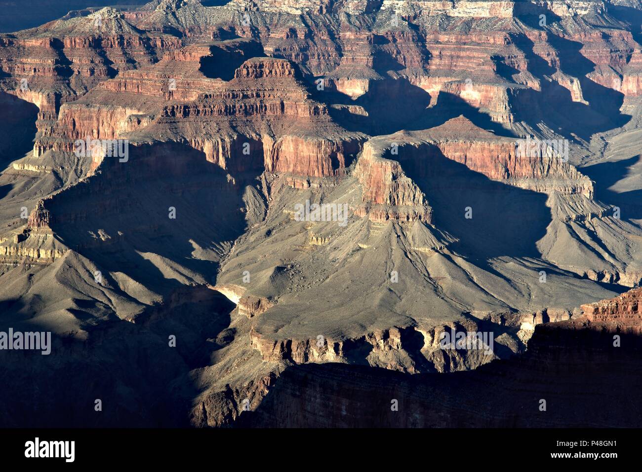 a view of grand canyon with deep shaows and perspective Stock Photo - Alamy