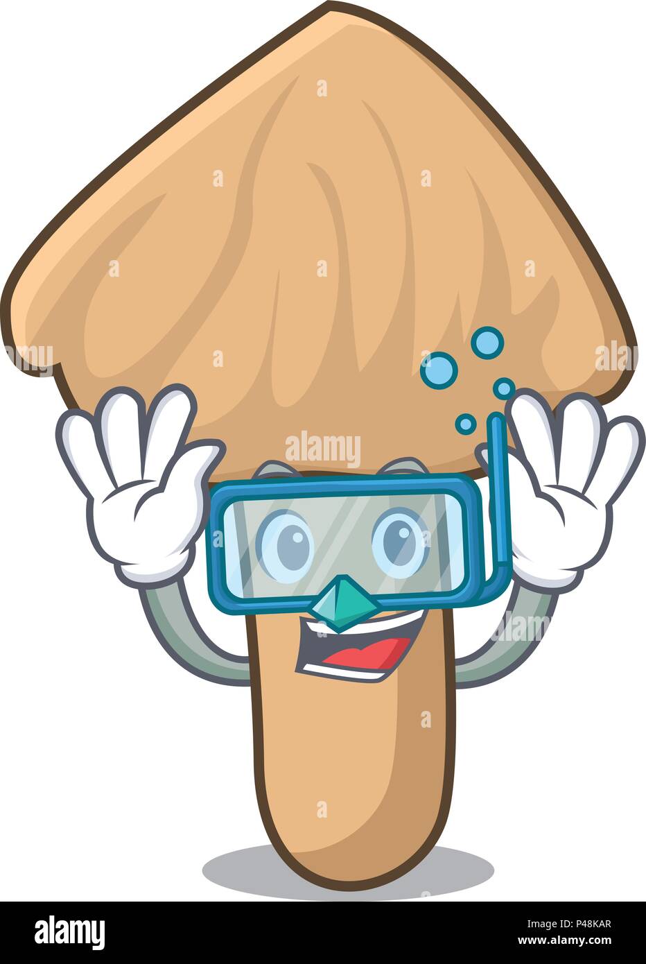 Diving inocybe mushroom character cartoon Stock Vector Image & Art - Alamy