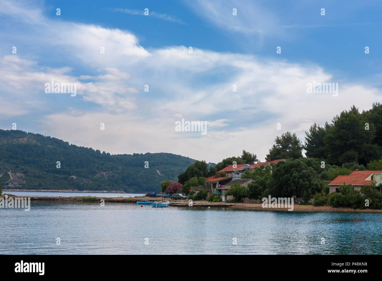 Uvala Gradina, a quiet little cove in Zaljev Vela Luka on the island of ...