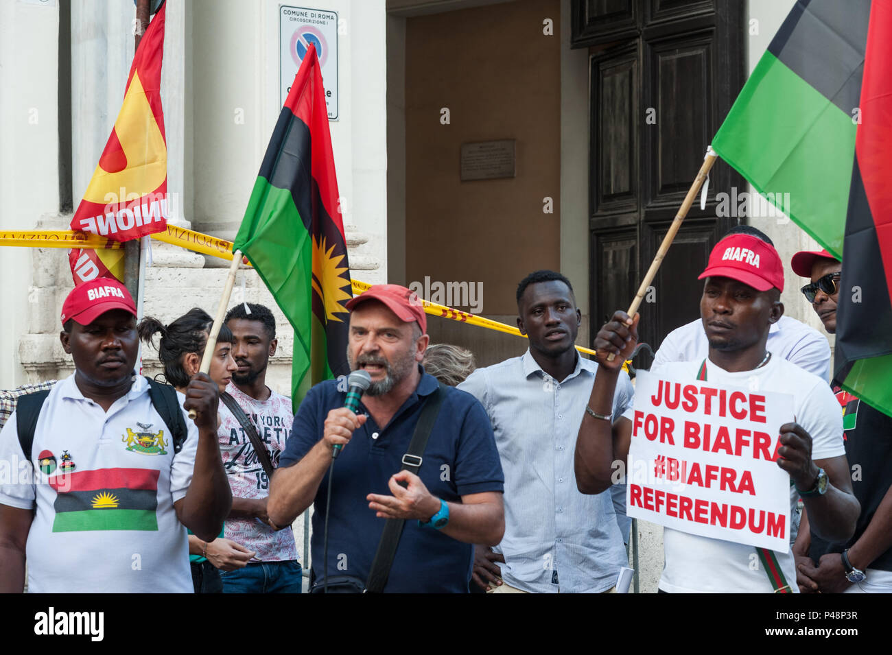 On World Refugee Day, rally in Piazza Santi Apostoli of several hundred ...