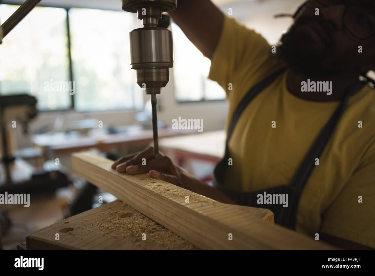 Craftsman carpenter drilling machine tool hi-res stock photography and ...