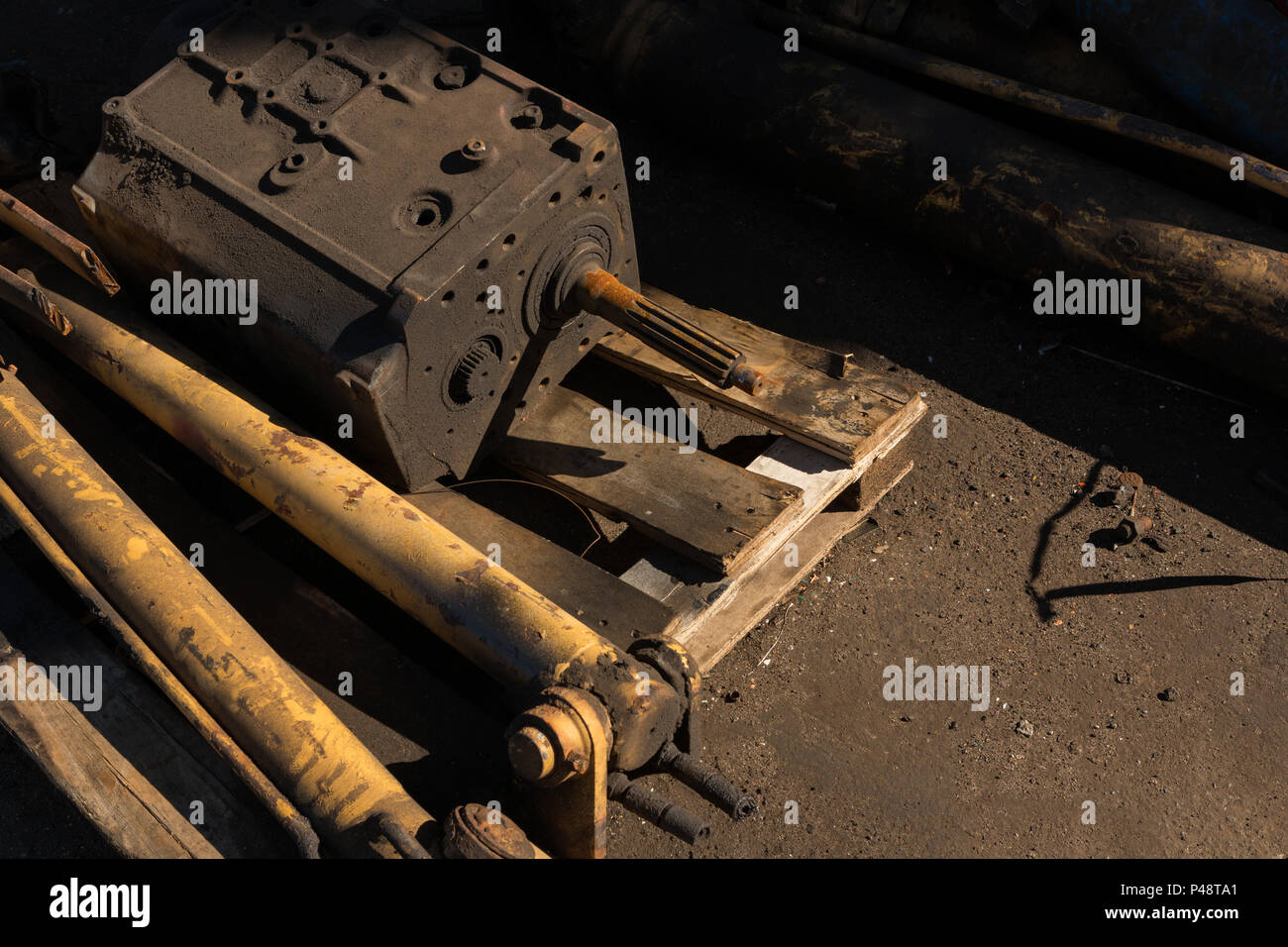 Rusty machine part in scrapyard Stock Photo - Alamy