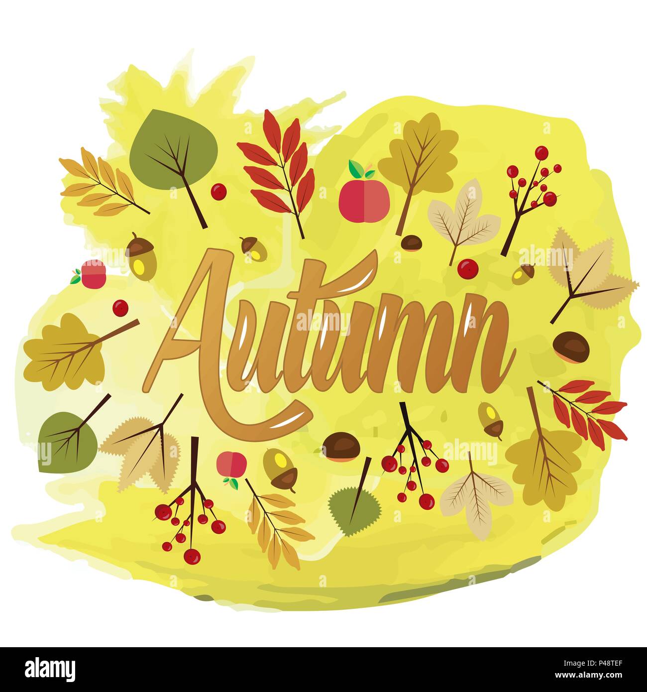 Illustration autumn leaves blue Stock Vector Images - Alamy