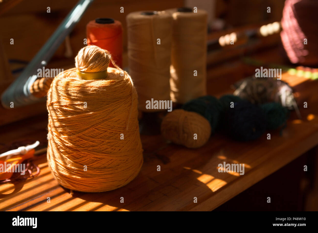 Silk thread in shop Stock Photo - Alamy