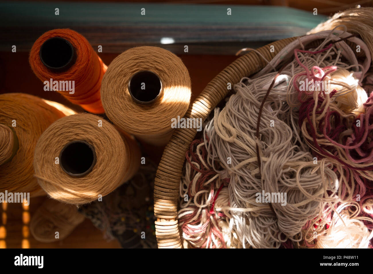 Silk thread in shop Stock Photo - Alamy