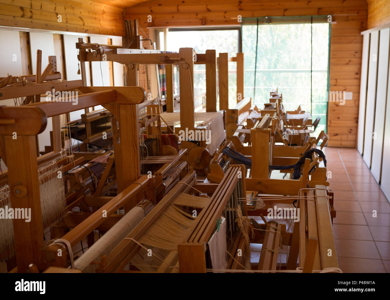 Weaving machine factory wool hi-res stock photography and images - Alamy