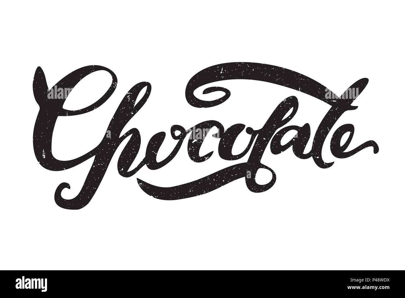 Chocolate lettering. Hand drawn modern calligraphy. Handmade card ...