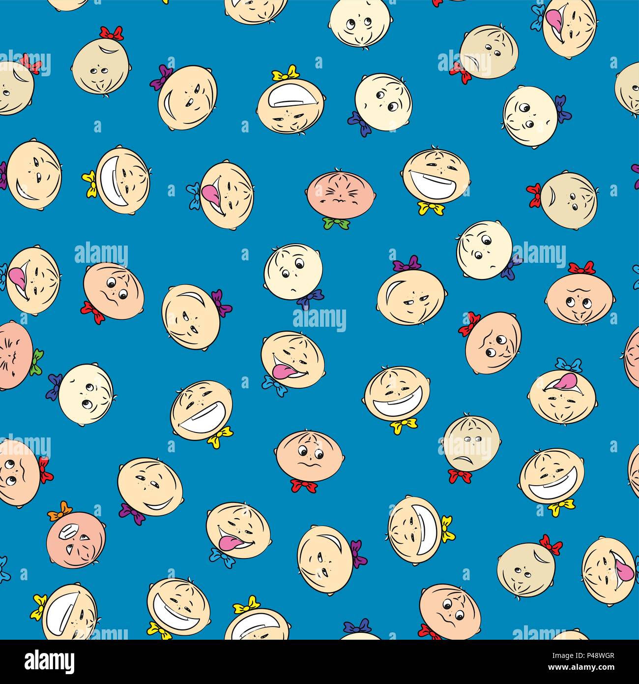 children's emotions seamless pattern,stock vector illustration Stock Vector Image & Art - Alamy