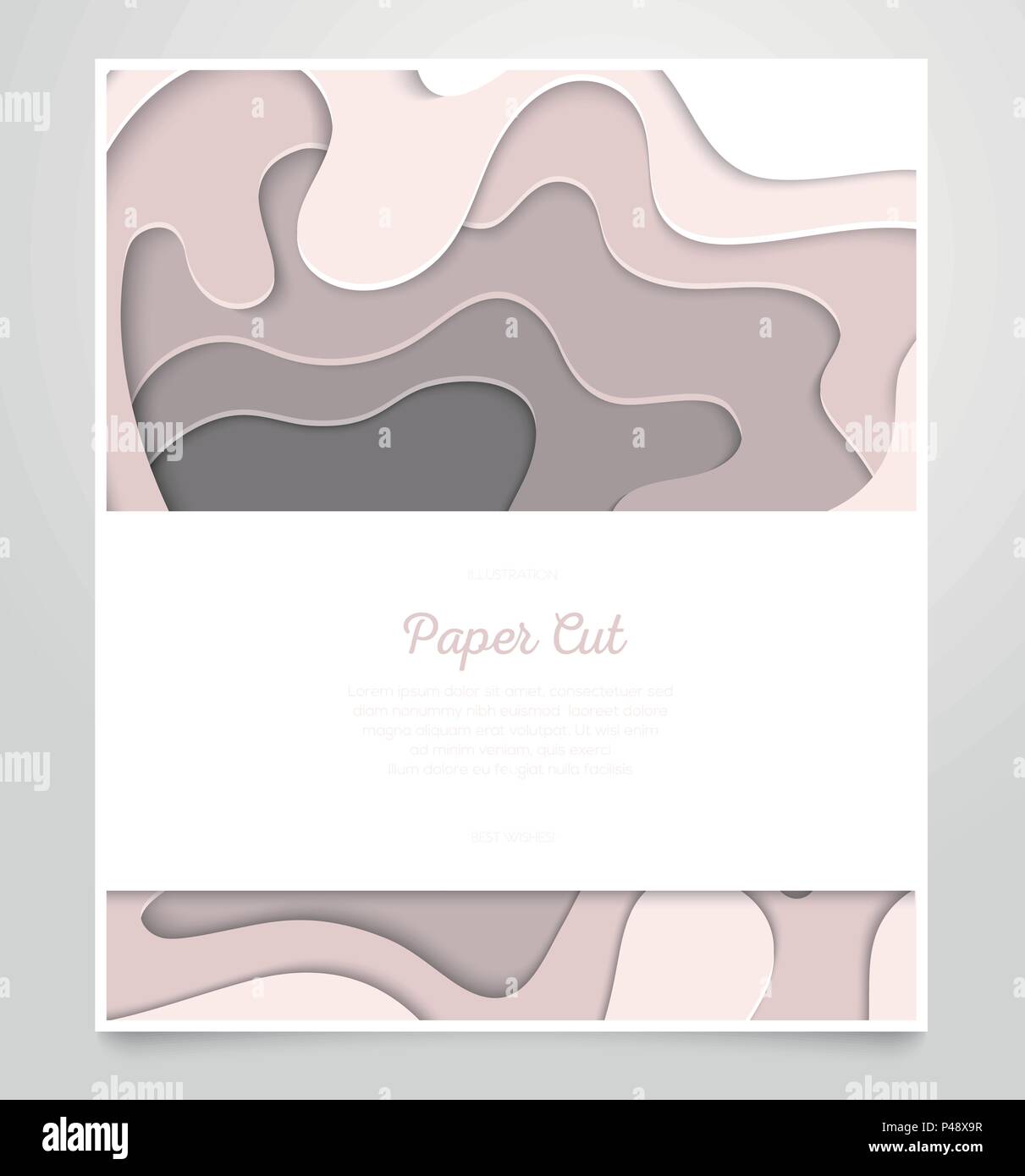 Abstract grey layout - vector paper cut banner Stock Vector Image & Art ...