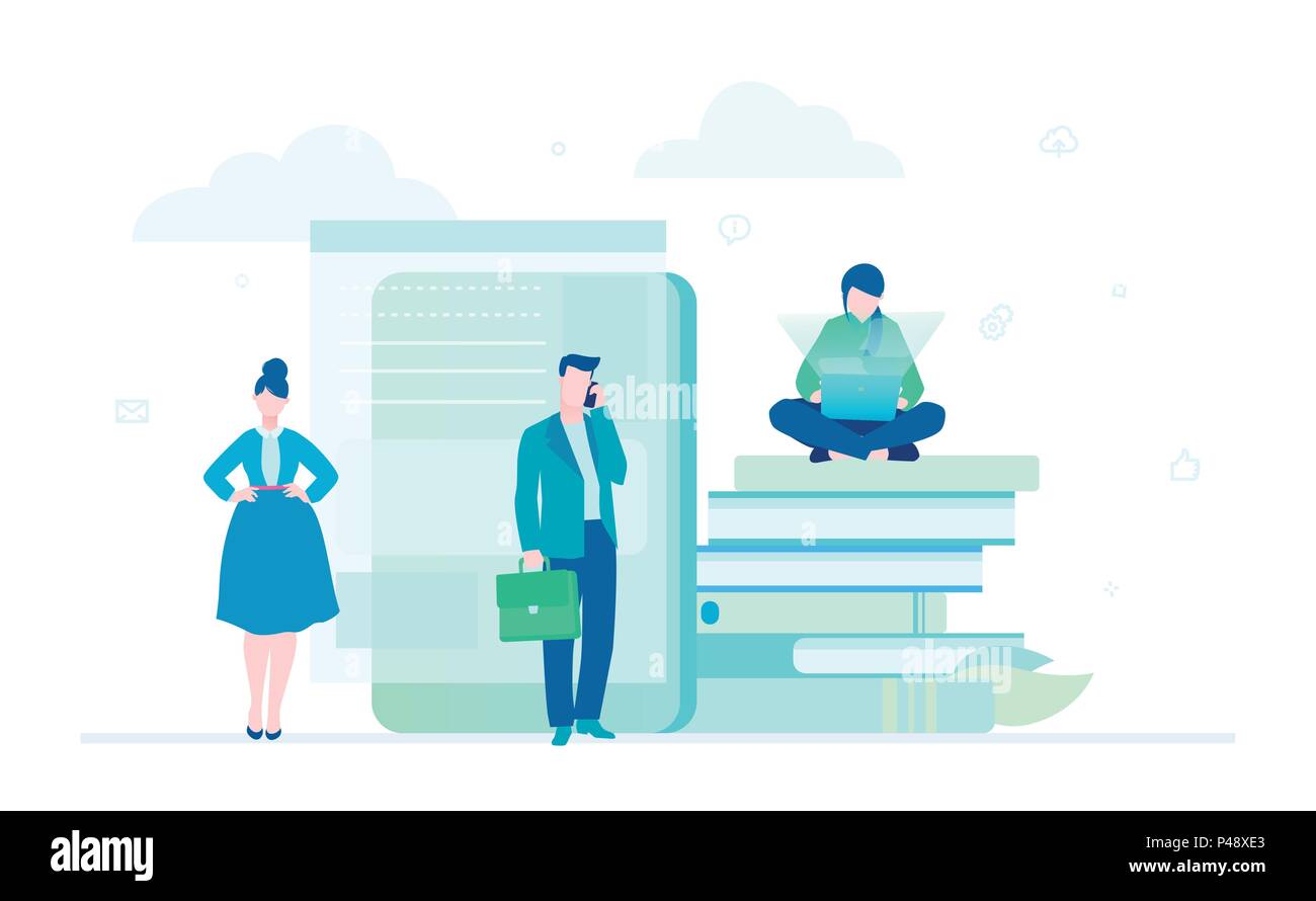 Business project - flat design style colorful illustration Stock Vector ...