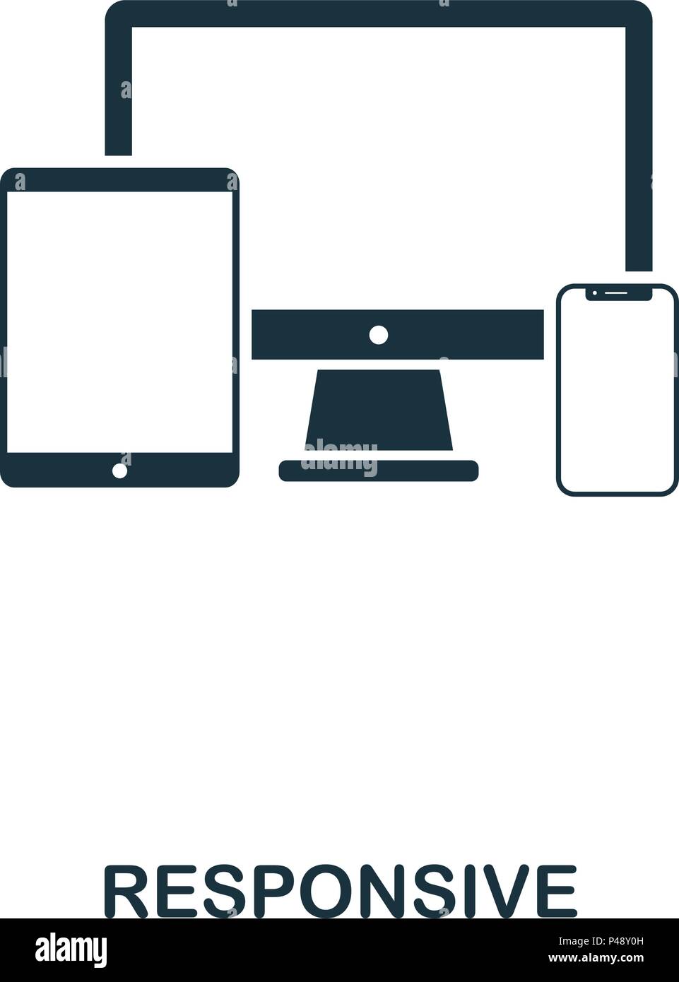 Responsive icon. Line style icon design. UI. Illustration of responsive ...