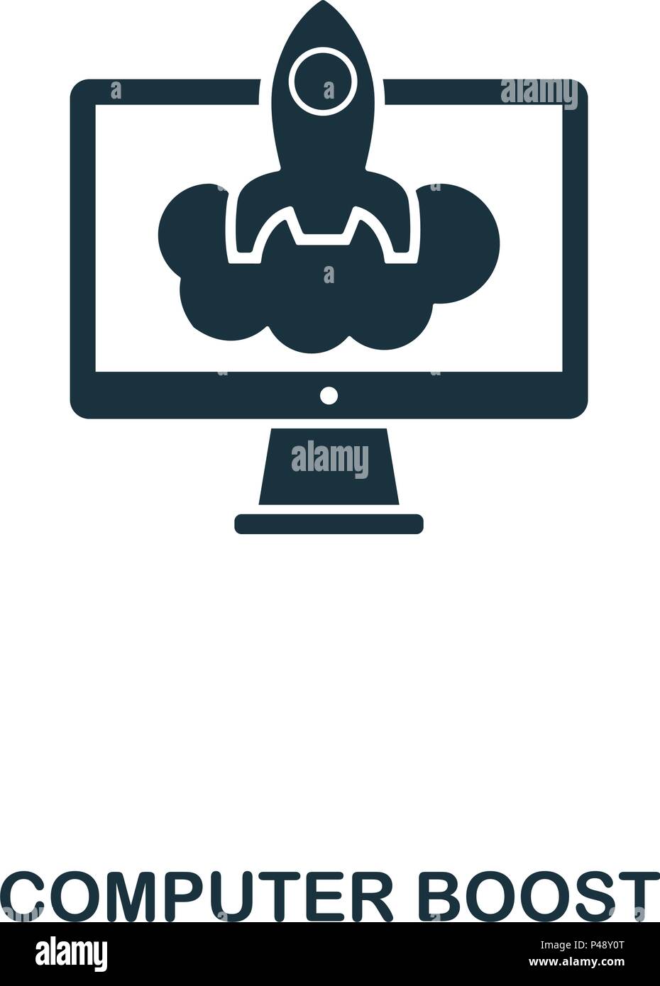 Computer Boost icon. Line style icon design. UI. Illustration of ...