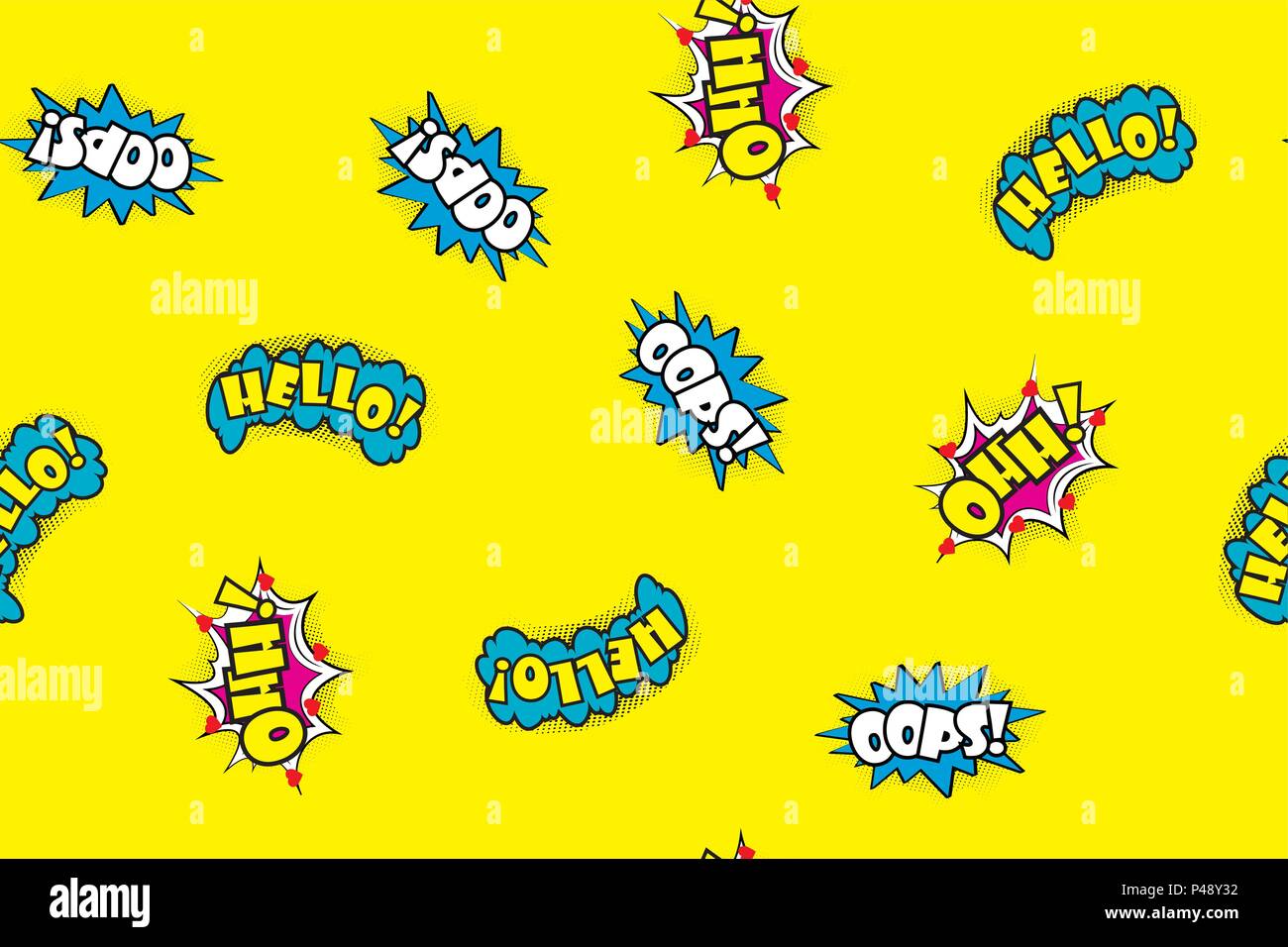 Seamless pattern comic speech bubbles illustration Stock Vector Image & Art - Alamy