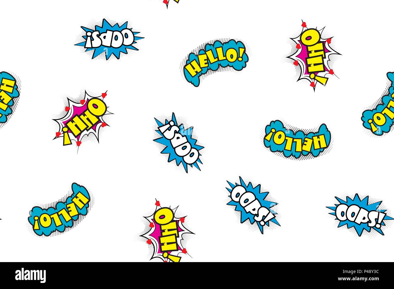Seamless pattern comic speech bubbles illustration Stock Vector Image ...