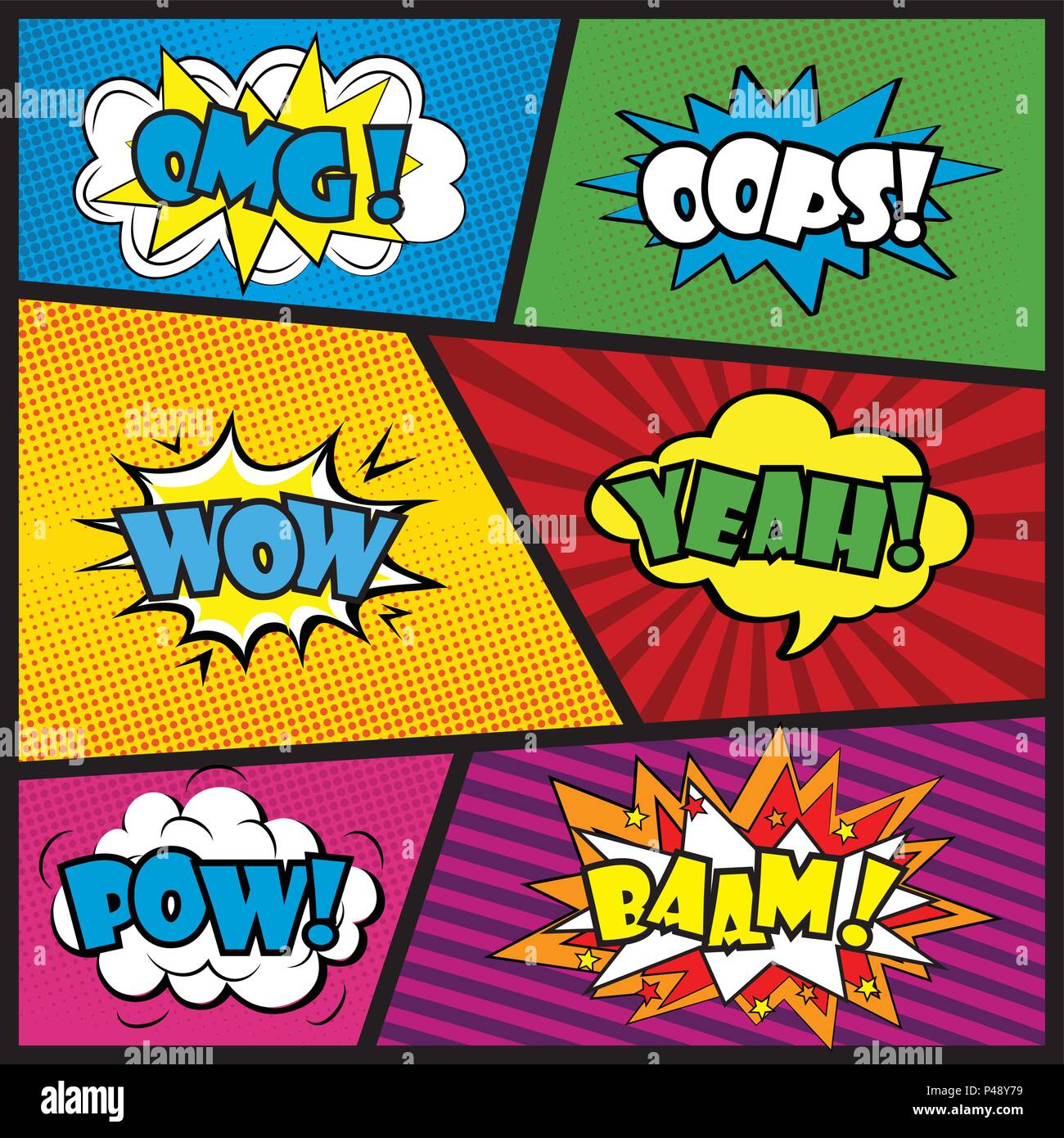Comics speech bubble with expressions stickers set,stock vector ...
