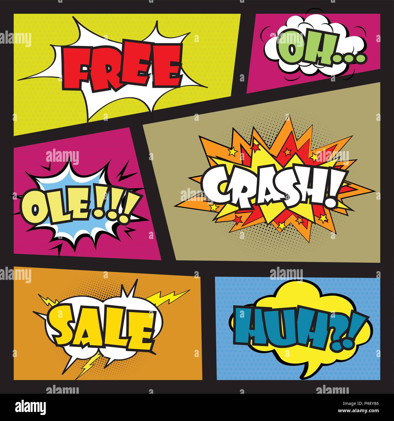 Comics speech bubble with expressions stickers set,stock vector ...