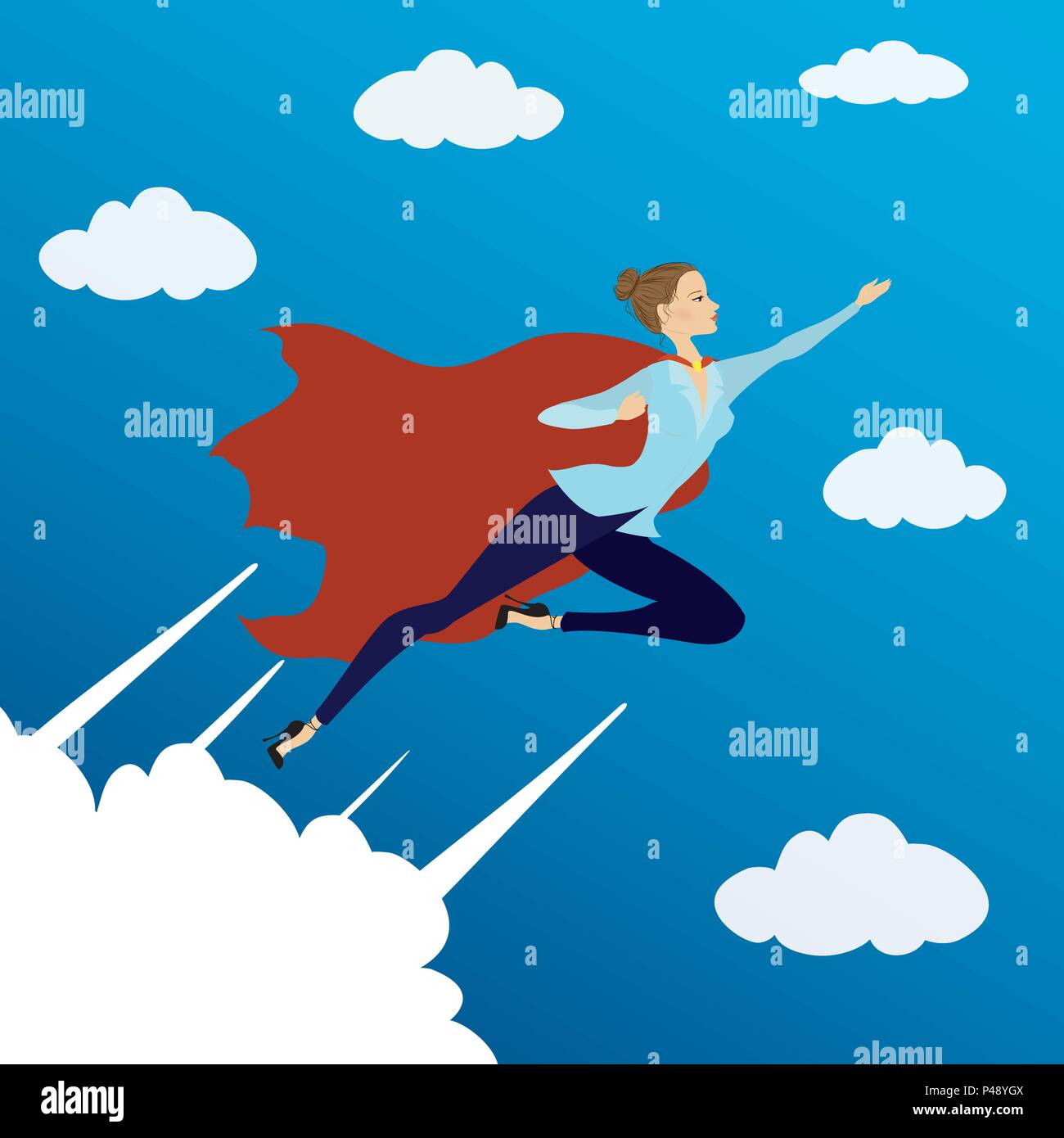 Super hero flying high Stock Vector Images - Alamy