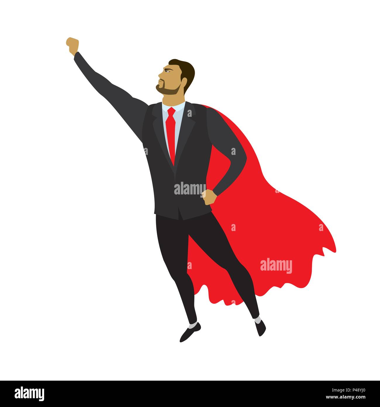 Business superhero,success businessman isolated on white background ...