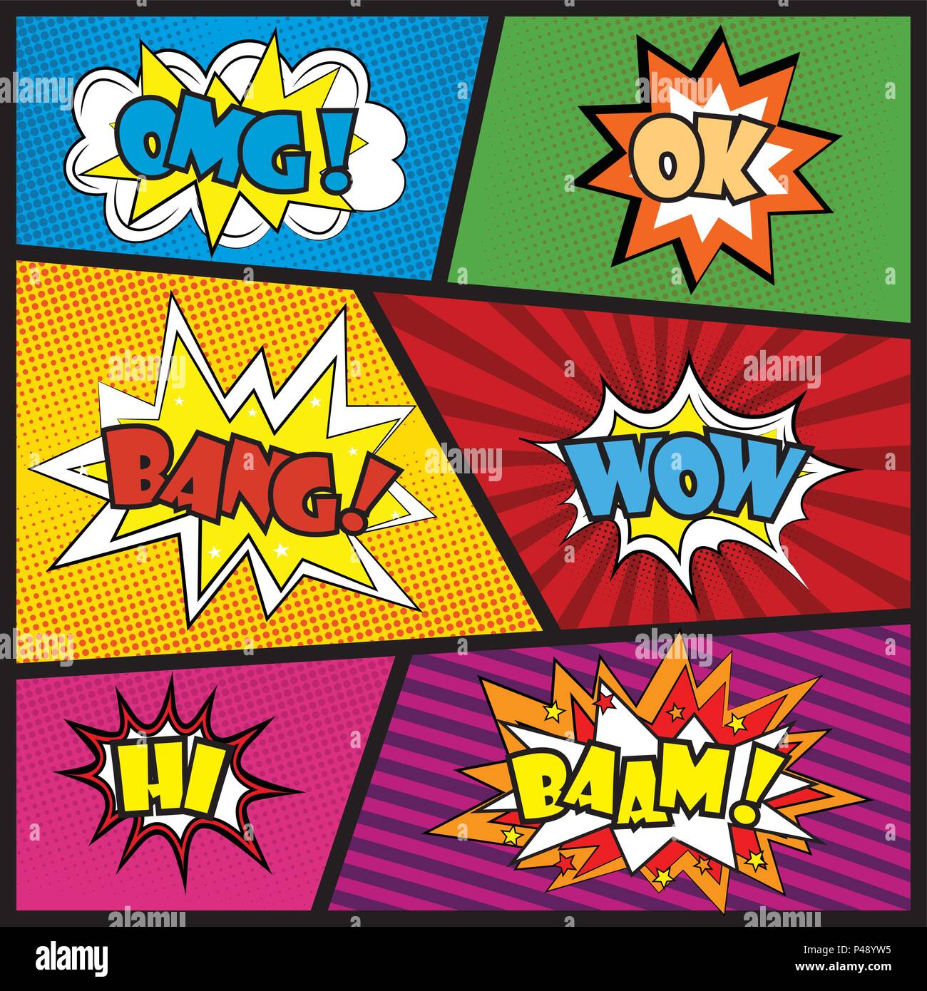 Comics speech bubble with expressions stickers set,stock vector ...