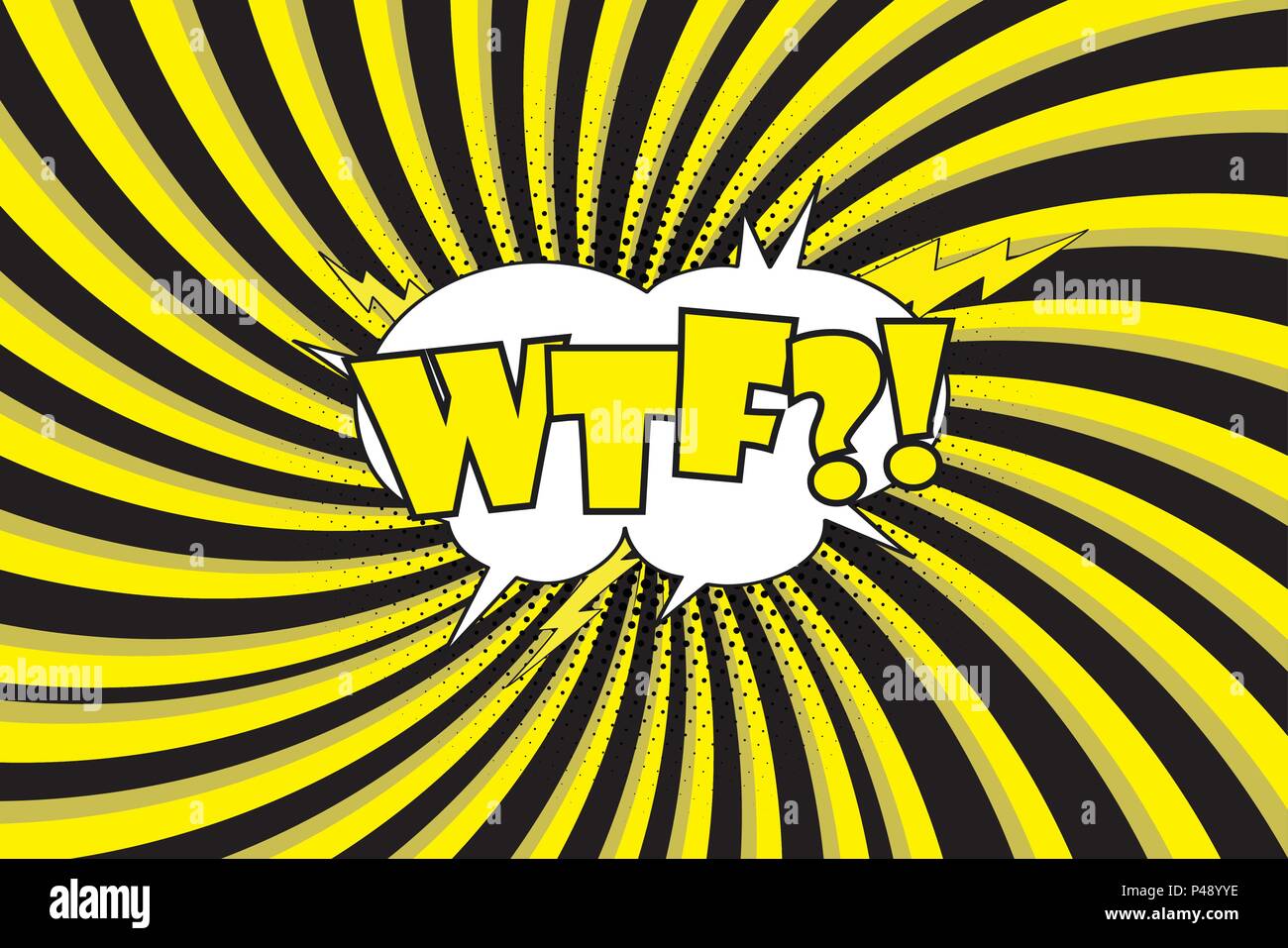 WTF Comic sound effects in pop art style. Burst best graphic effect ...