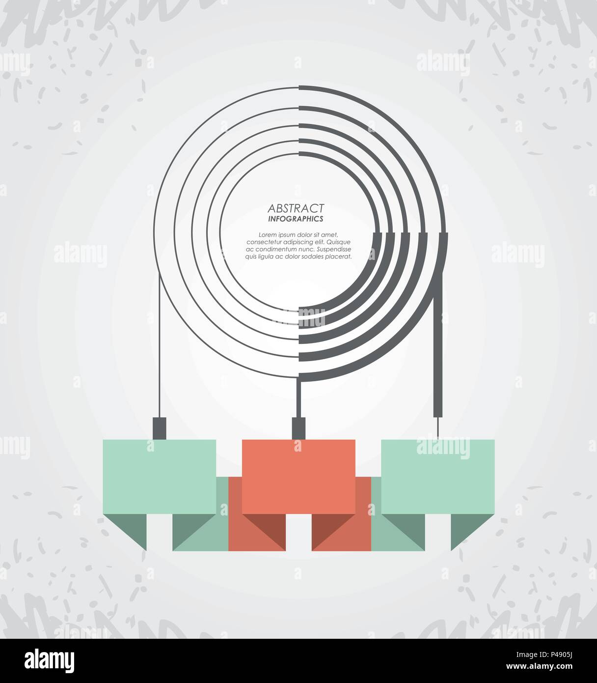 abstract infographics with tapes sketches vector illustration Stock ...