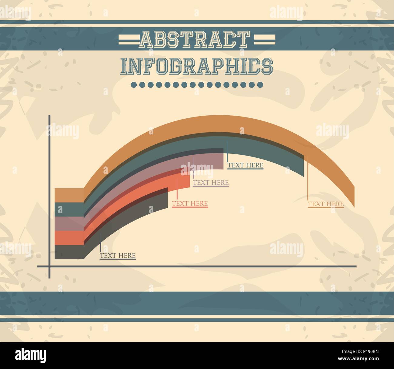 abstract infographics with tapes sketches vector illustration Stock ...