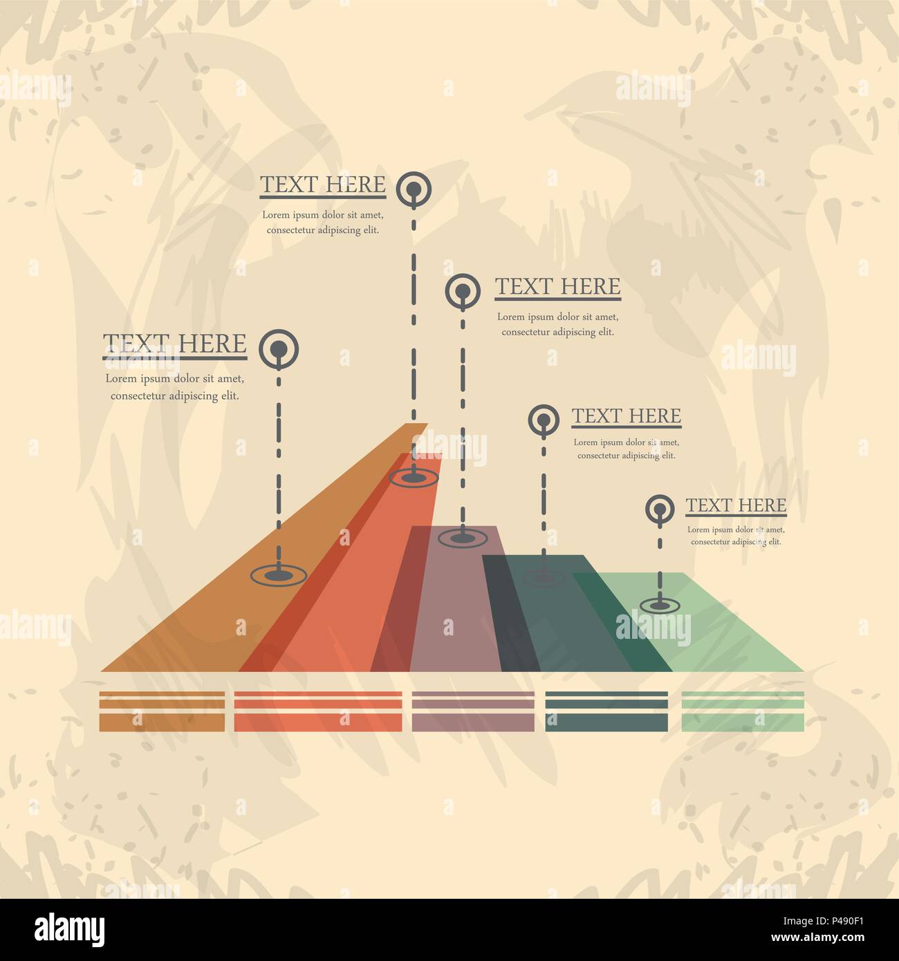 abstract infographics with tapes sketches vector illustration Stock ...