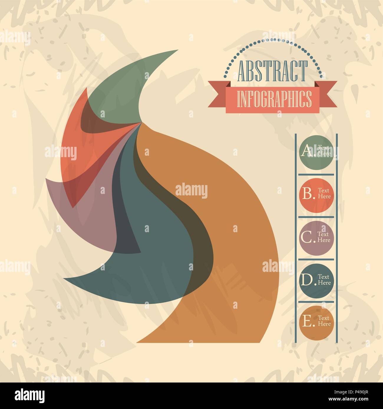 abstract infographics with alphabet sketches vector illustration Stock ...