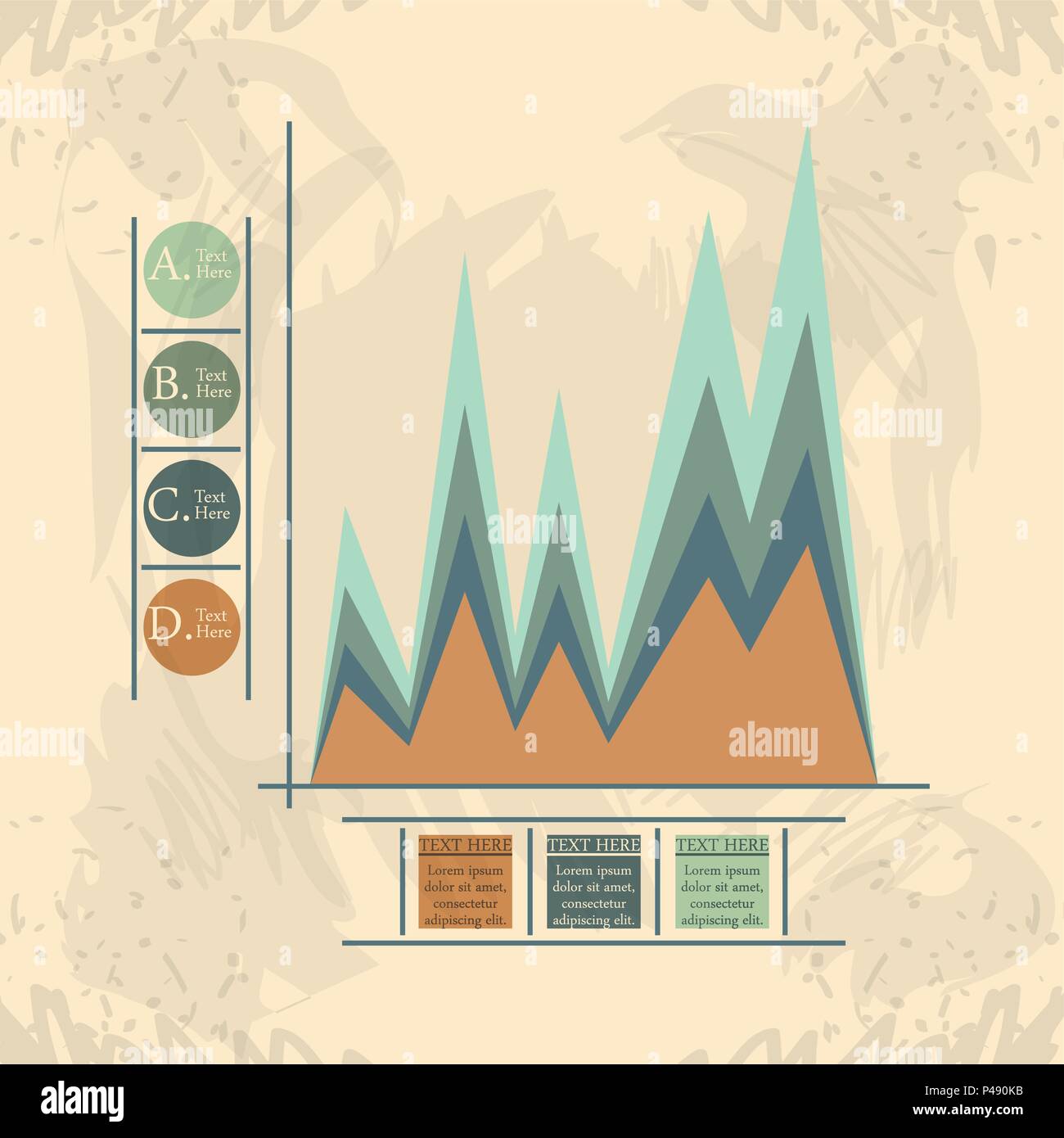 abstract infographics with picks sketches vector illustration Stock ...