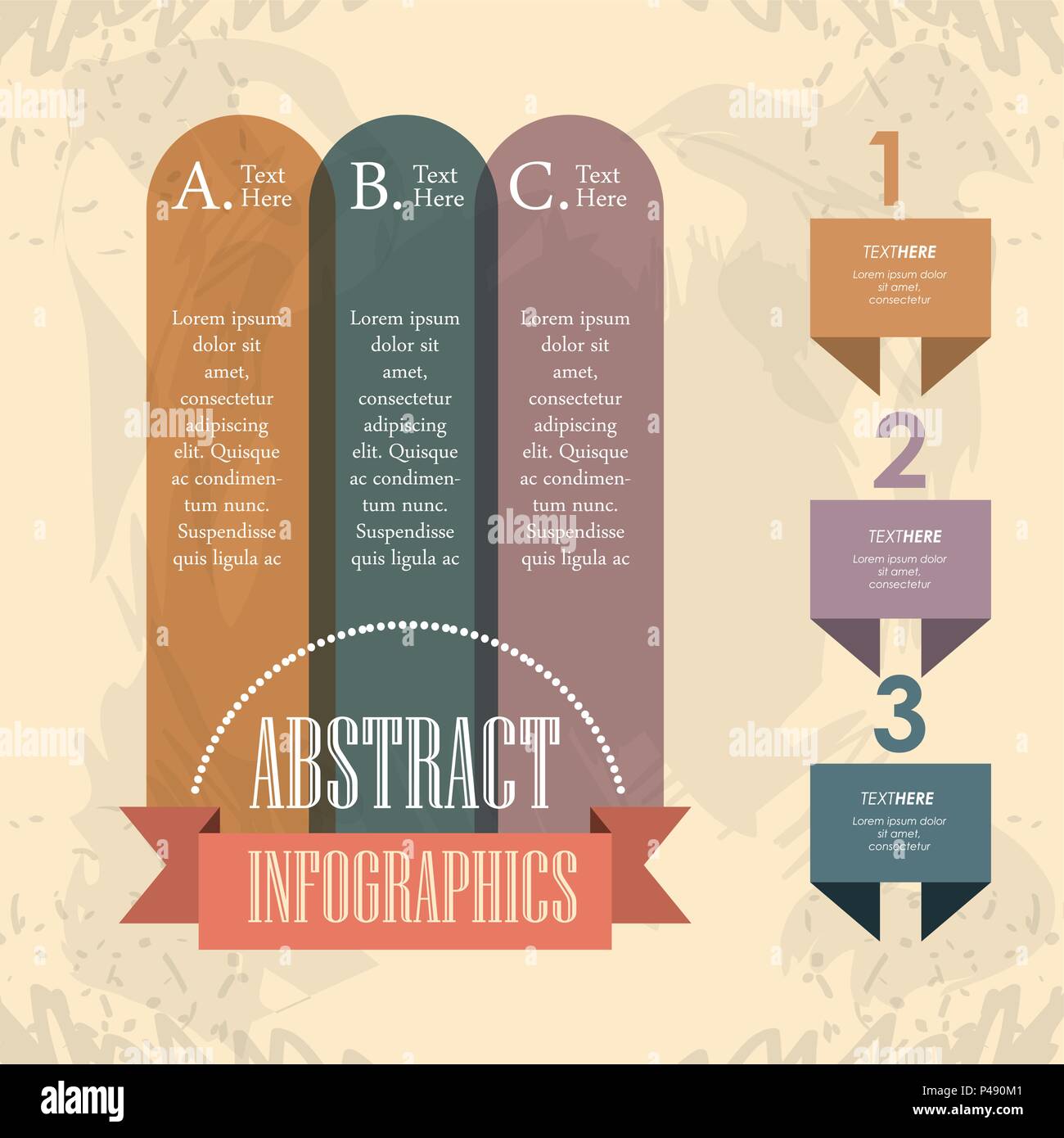 abstract infographics with numbers sketches vector illustration Stock ...
