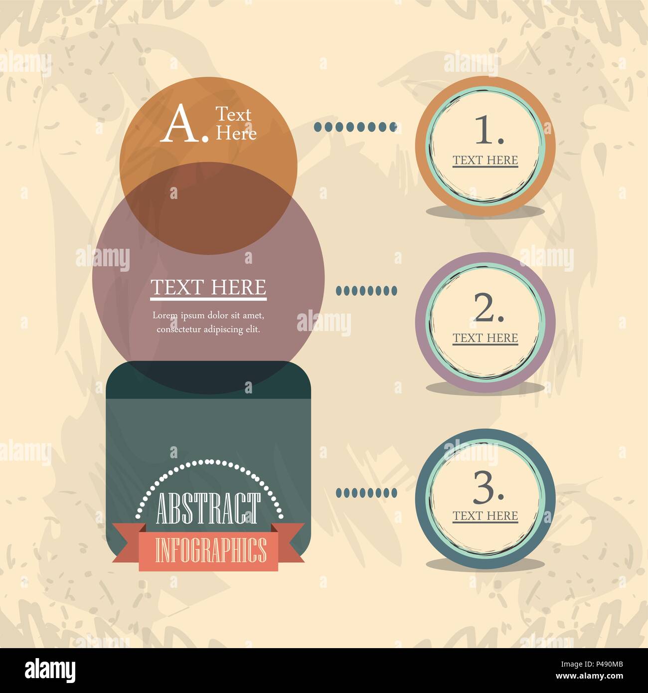 abstract infographics with numbers sketches vector illustration Stock ...