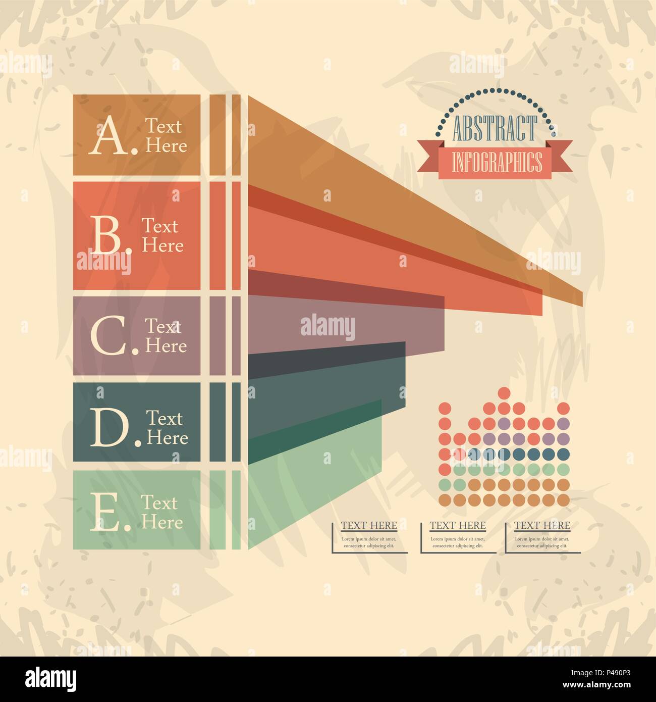 abstract infographics with alphabet sketches vector illustration Stock ...