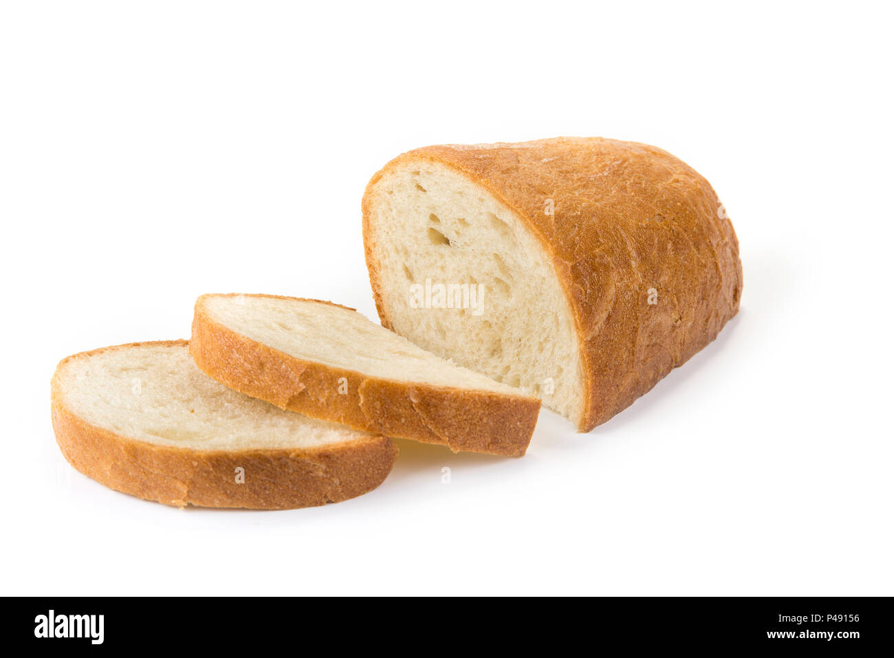 Two slice of bread on the white background Stock Photo - Alamy